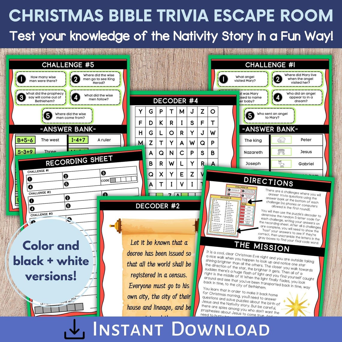 Nativity Escape Room, Christmas Trivia, Nativity Activity, Christmas ...