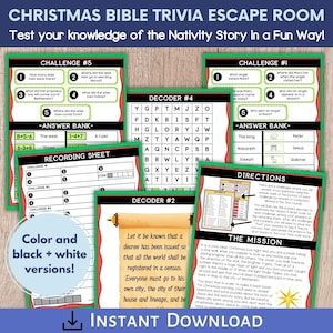 Nativity Escape Room, Christmas Trivia, Nativity Activity, Christmas ...