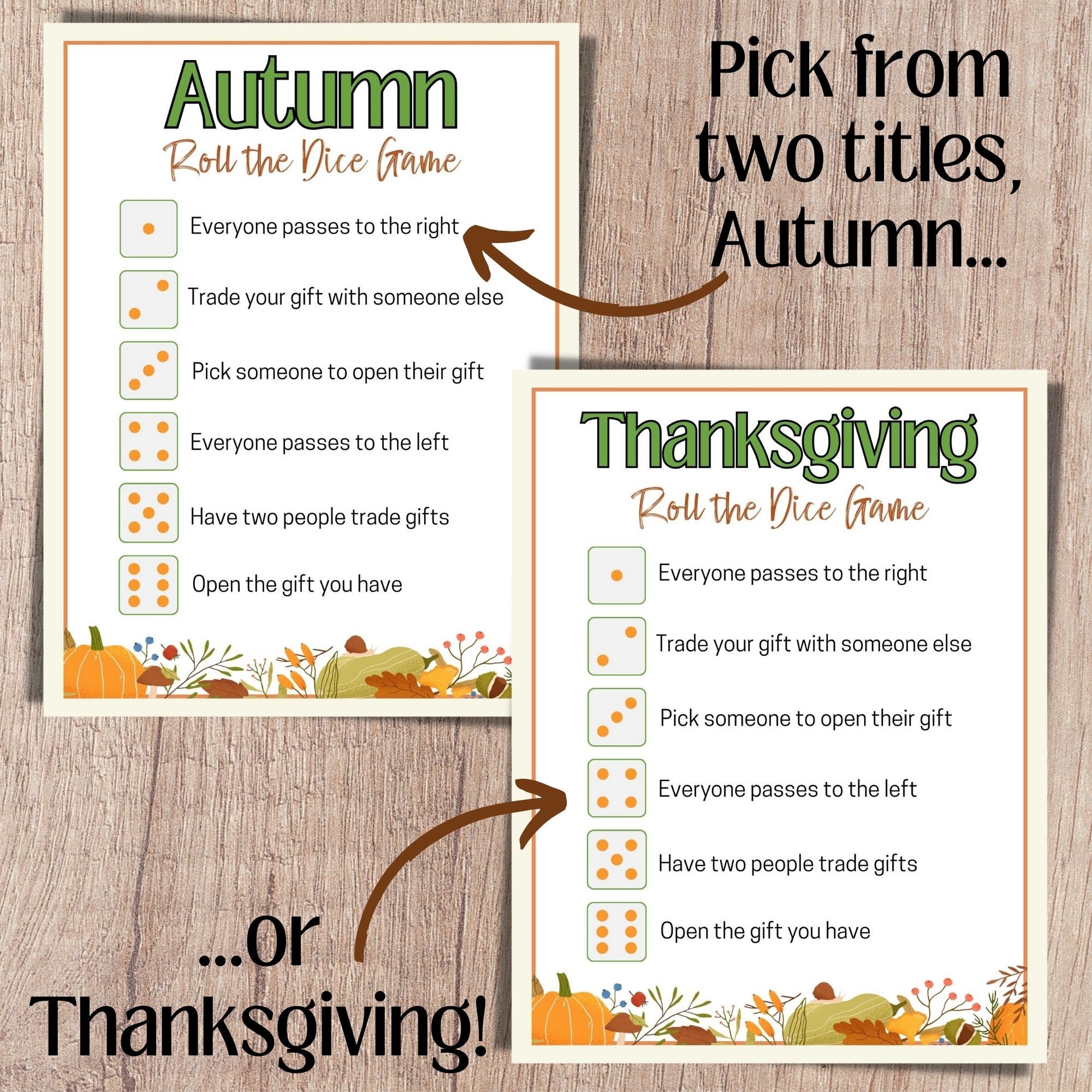 Thanksgiving Dice Game, Fall Printable Games, Thanksgiving Games ...