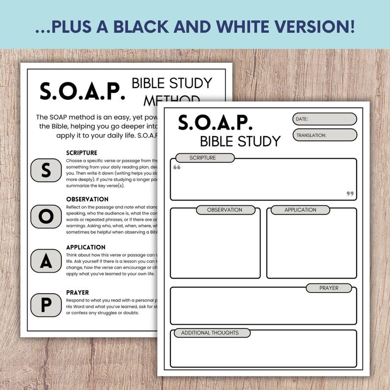 Bible SOAP Notes, Bible Study Journal, SOAP Method Bible Study, Soap ...