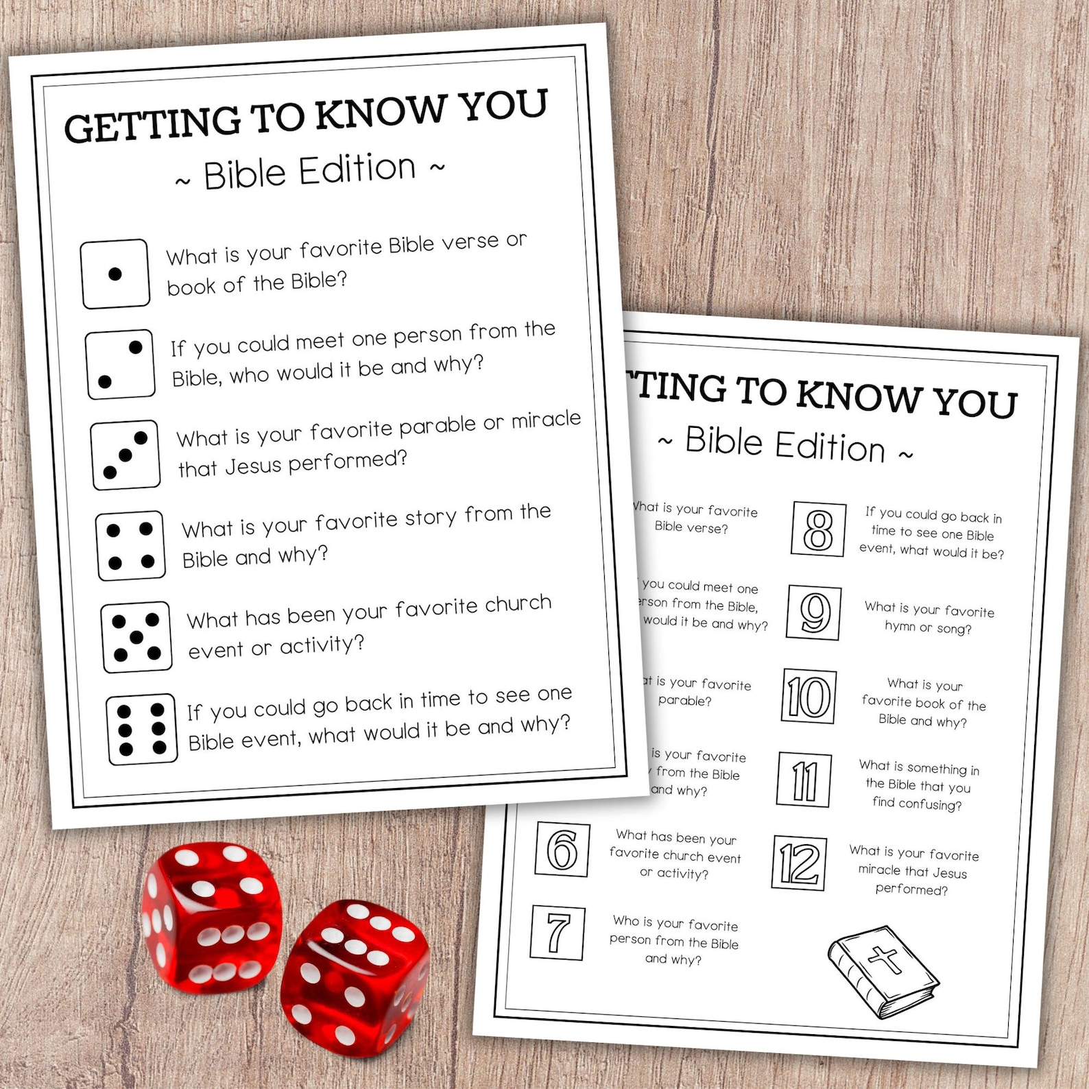 Get to Know You Dice Game, Icebreaker Game, Bible Games, Womens ...