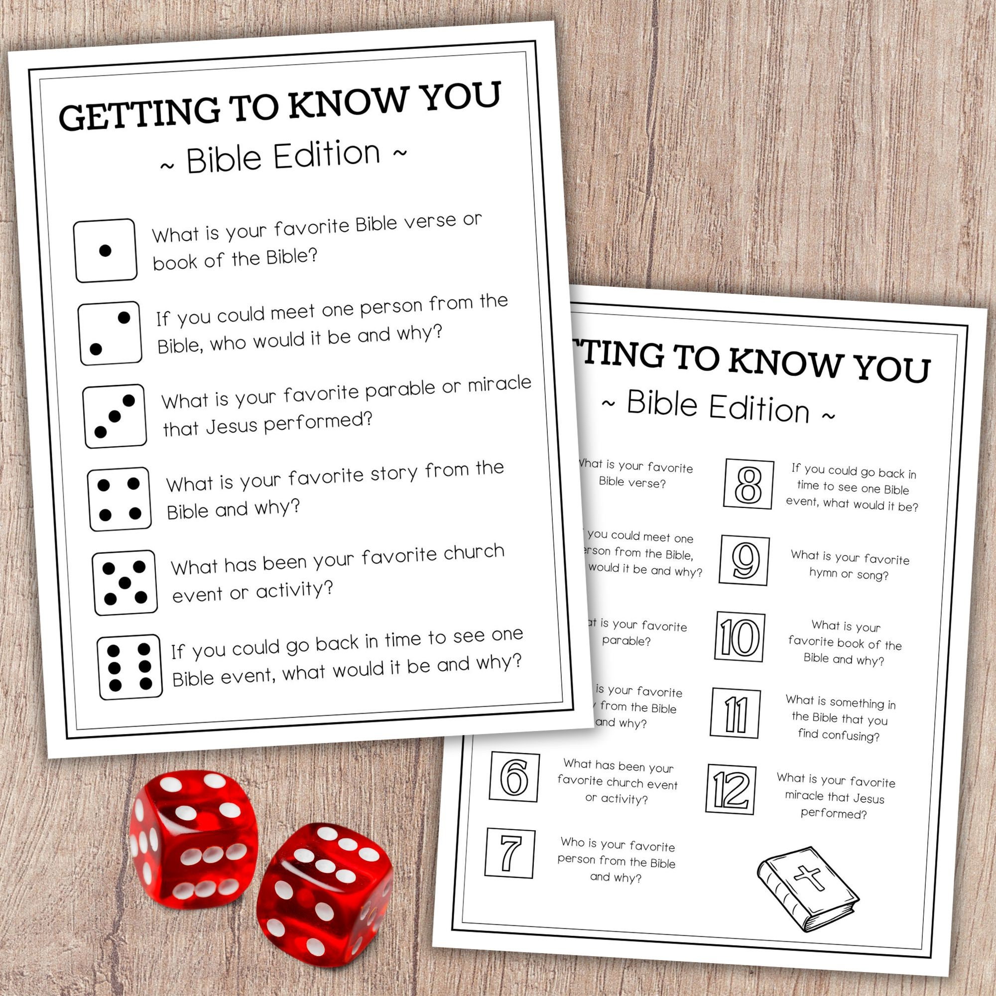 Get to Know You Dice Game, Icebreaker Game, Bible Games, Womens ...