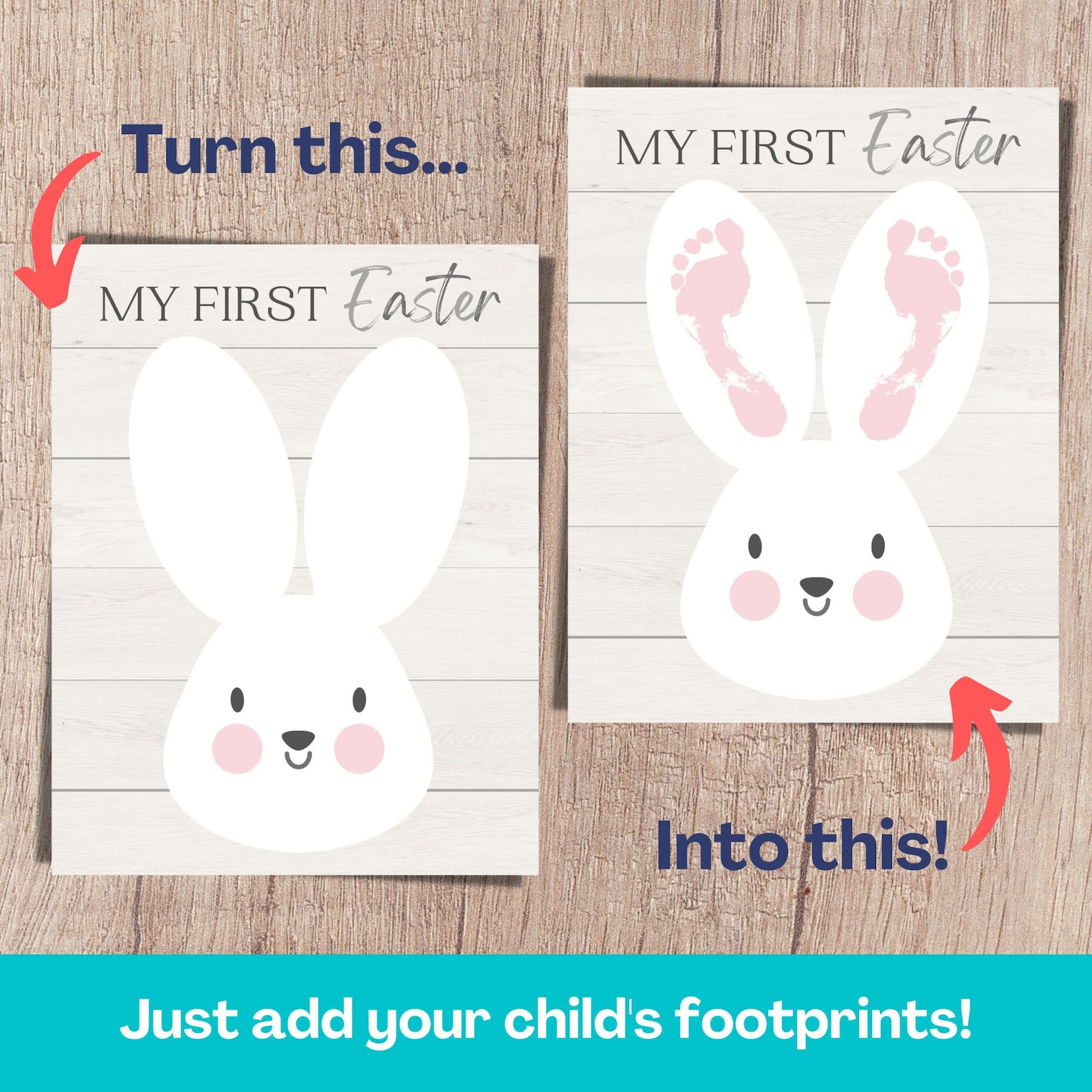 Easter Footprint Craft, Easter Printable Footprint, My First Easter ...