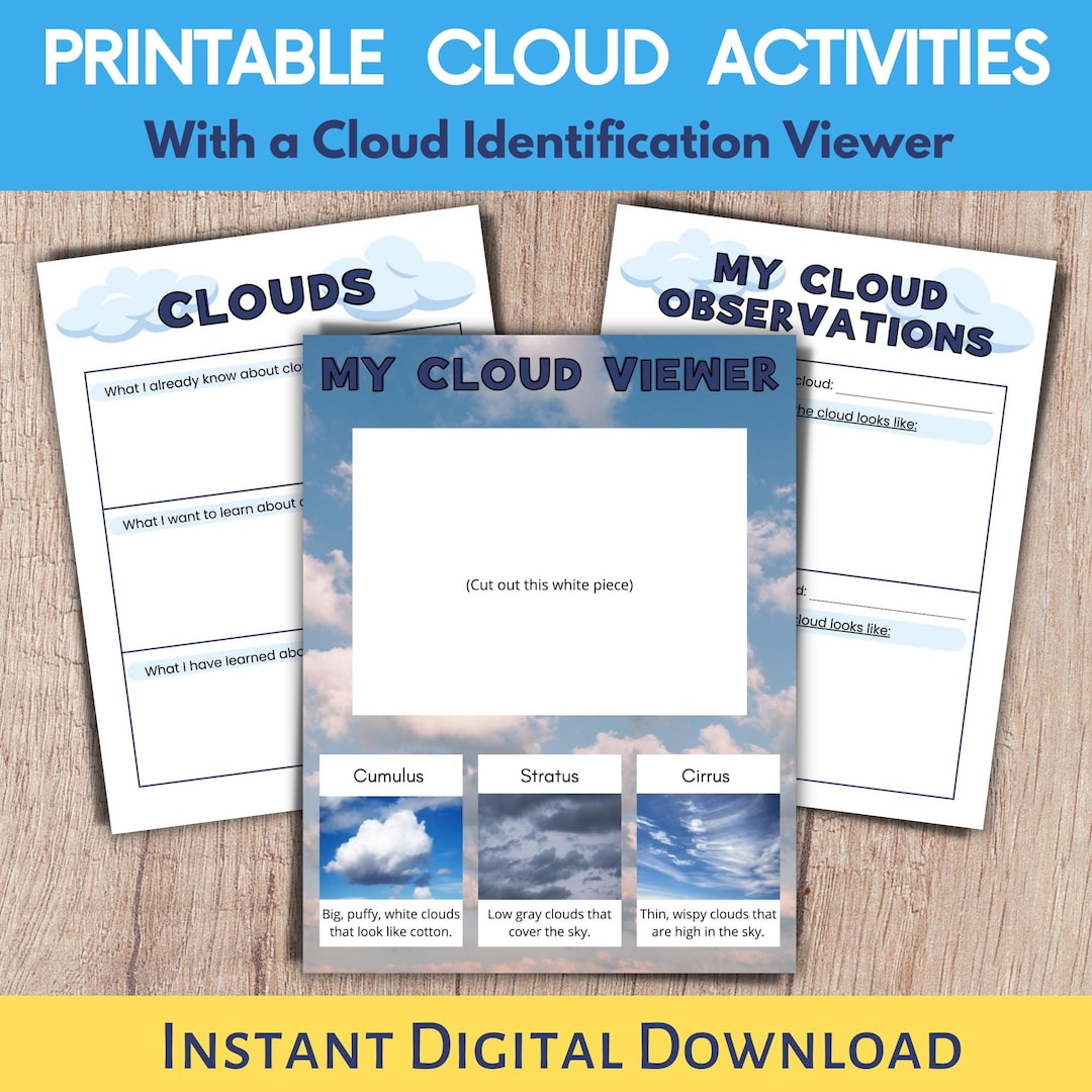 Cloud Identification Viewer Printable, Cloud Viewer, Weather Unit ...