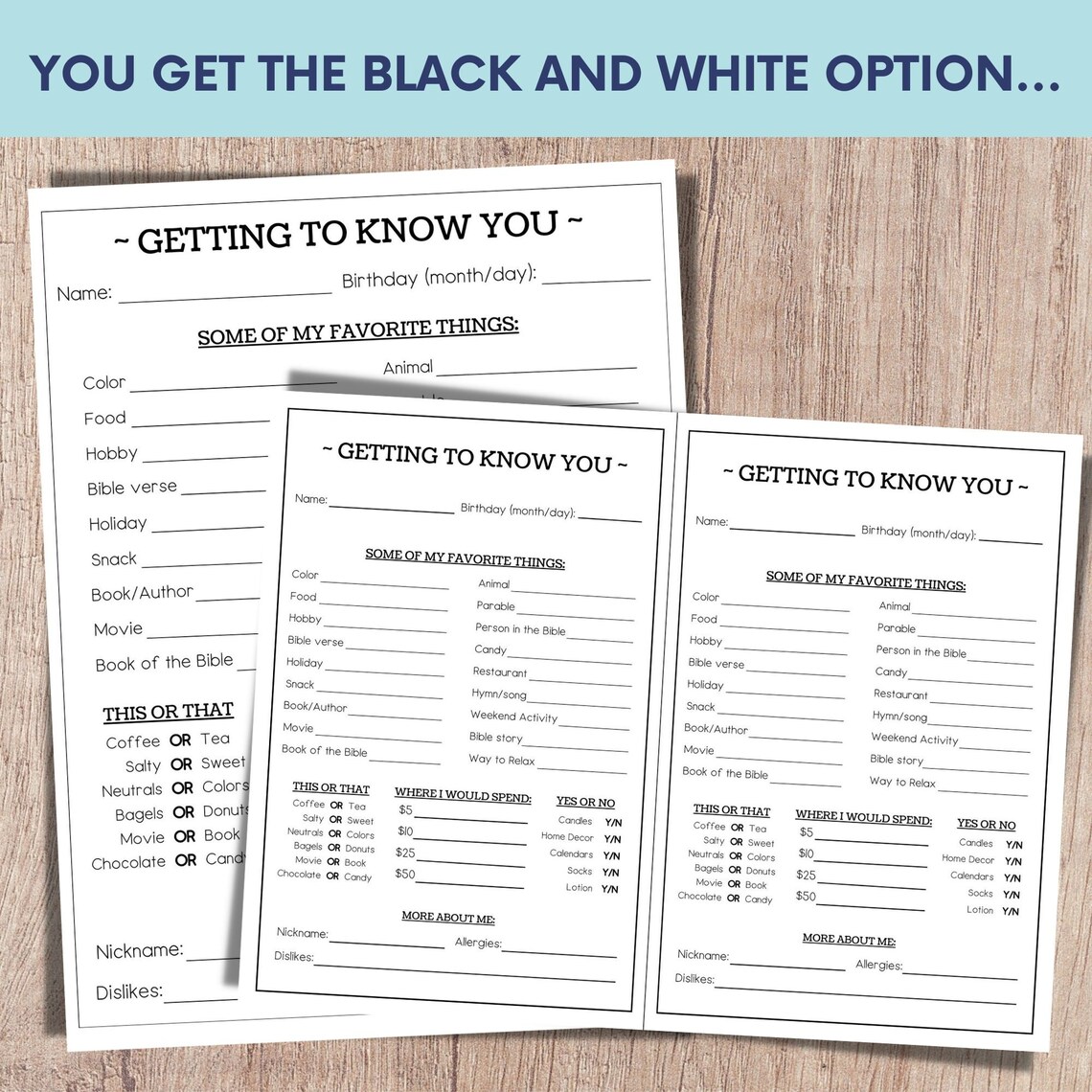 Secret Sister Church Questionnaire, Womens Ministry, Church Gift ...