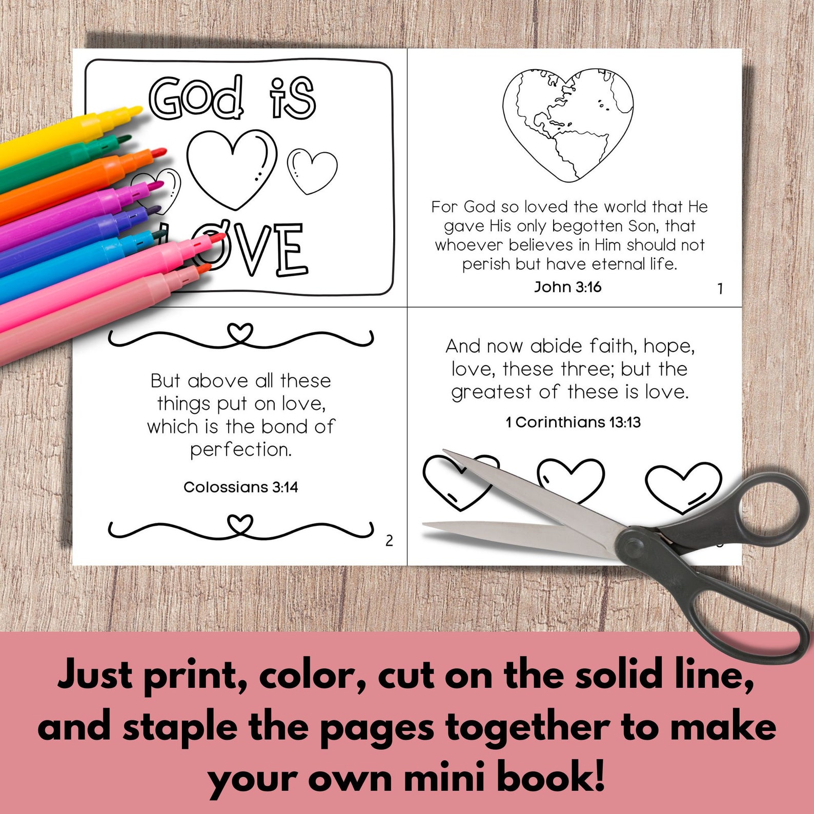 Bible Coloring Pages, Valentines Mini Book, God is Love Craft, Sunday ...