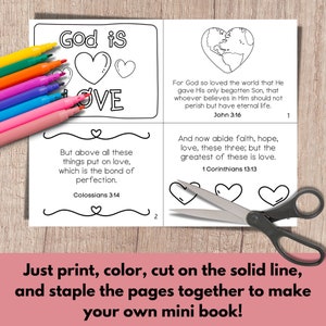 Bible Coloring Pages, Valentines Mini Book, God is Love Craft, Sunday ...