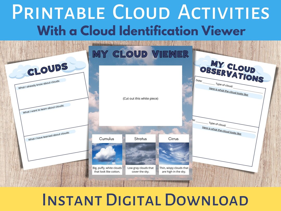 Cloud Identification Viewer Printable Cloud Viewer Weather - Etsy