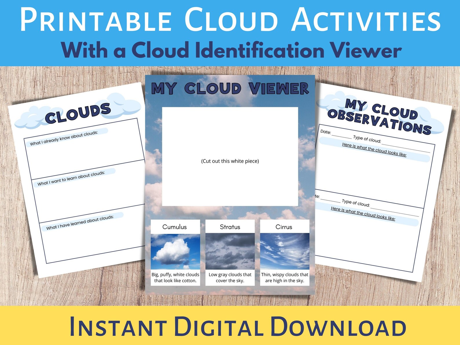 Cloud Identification Viewer Printable Cloud Viewer Weather - Etsy