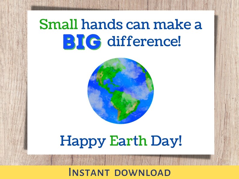 Earth Day Handprint Earth Day Printable Handprint Craft - Etsy