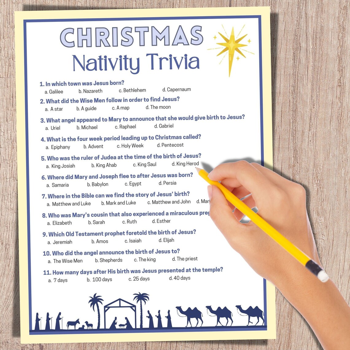 Christian Christmas Trivia, Christmas Bible Trivia, Printable Bible ...