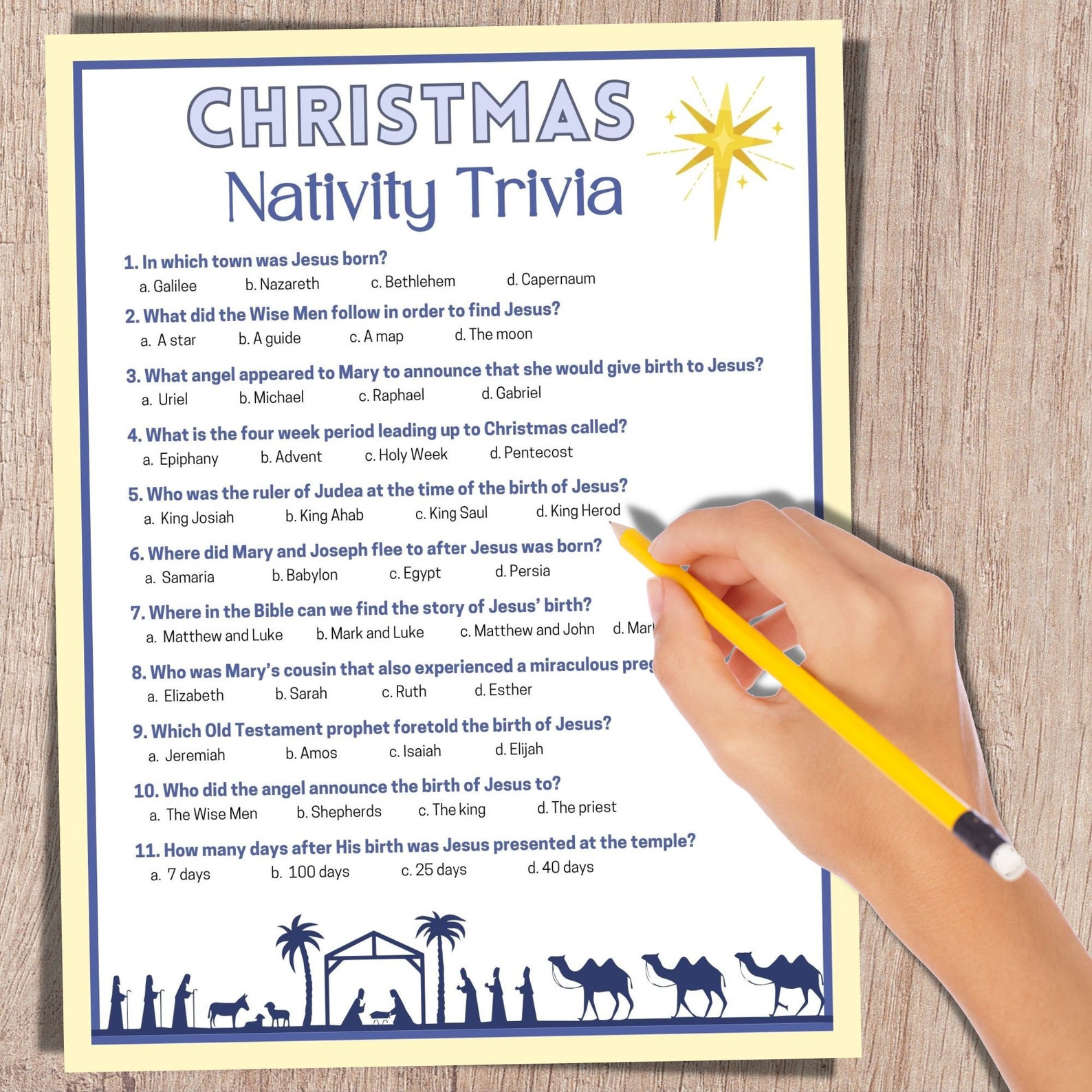 Christian Christmas Trivia, Christmas Bible Trivia, Printable Bible ...