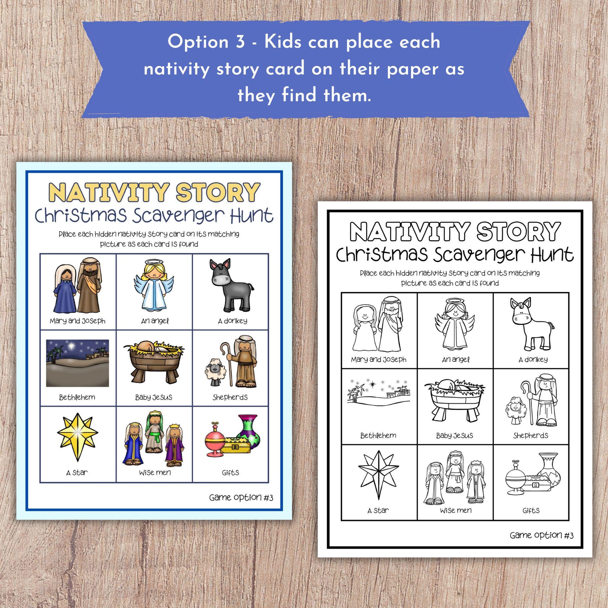 Nativity Scavenger Hunt, Christmas Scavenger Hunt, Hide and Seek Game ...