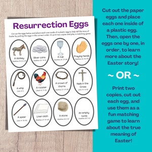 Resurrection Eggs, Easter Bible Games, Resurrection Eggs Printable ...