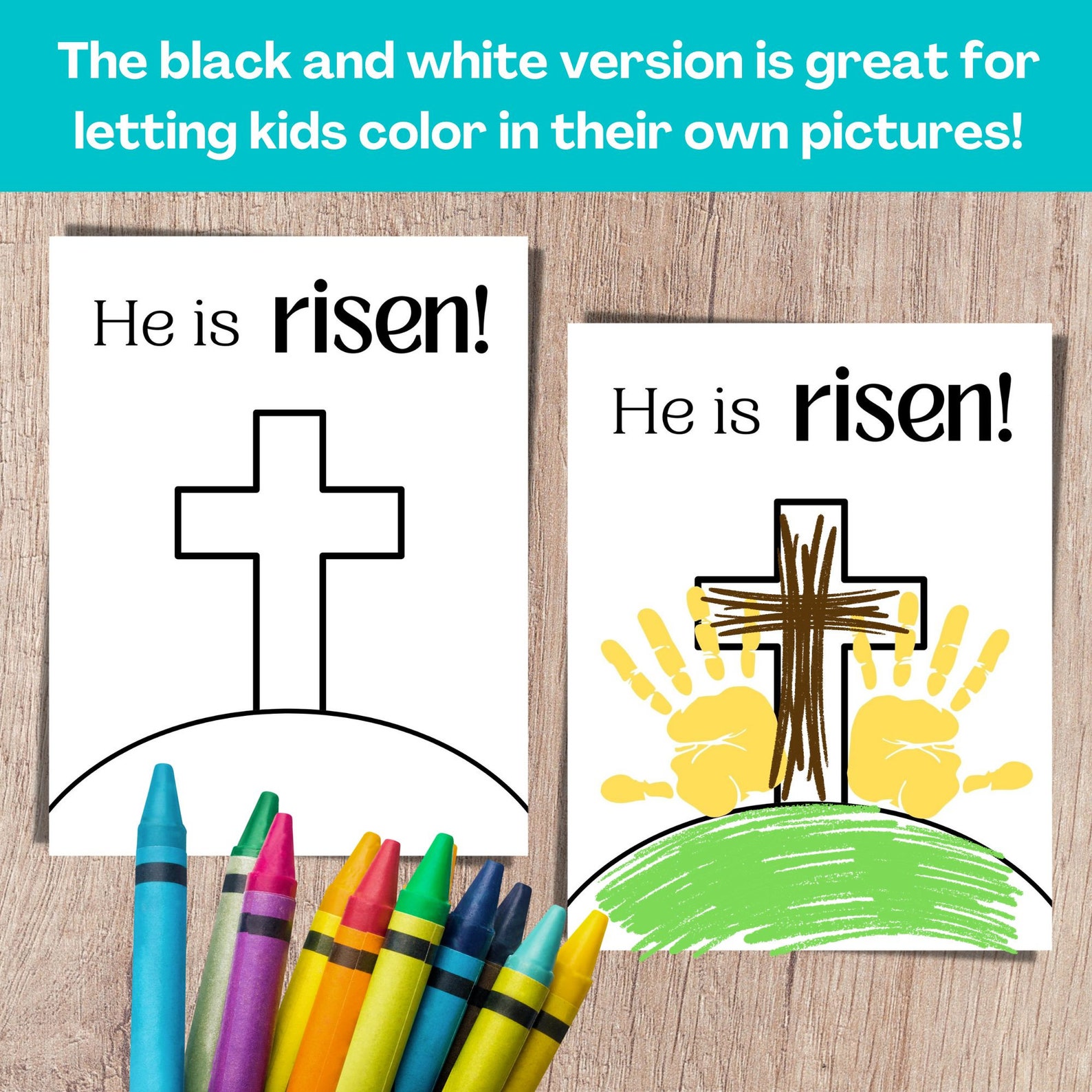 Easter Handprint Craft, Easter Bible Story, Holy Week for Kids, He is ...