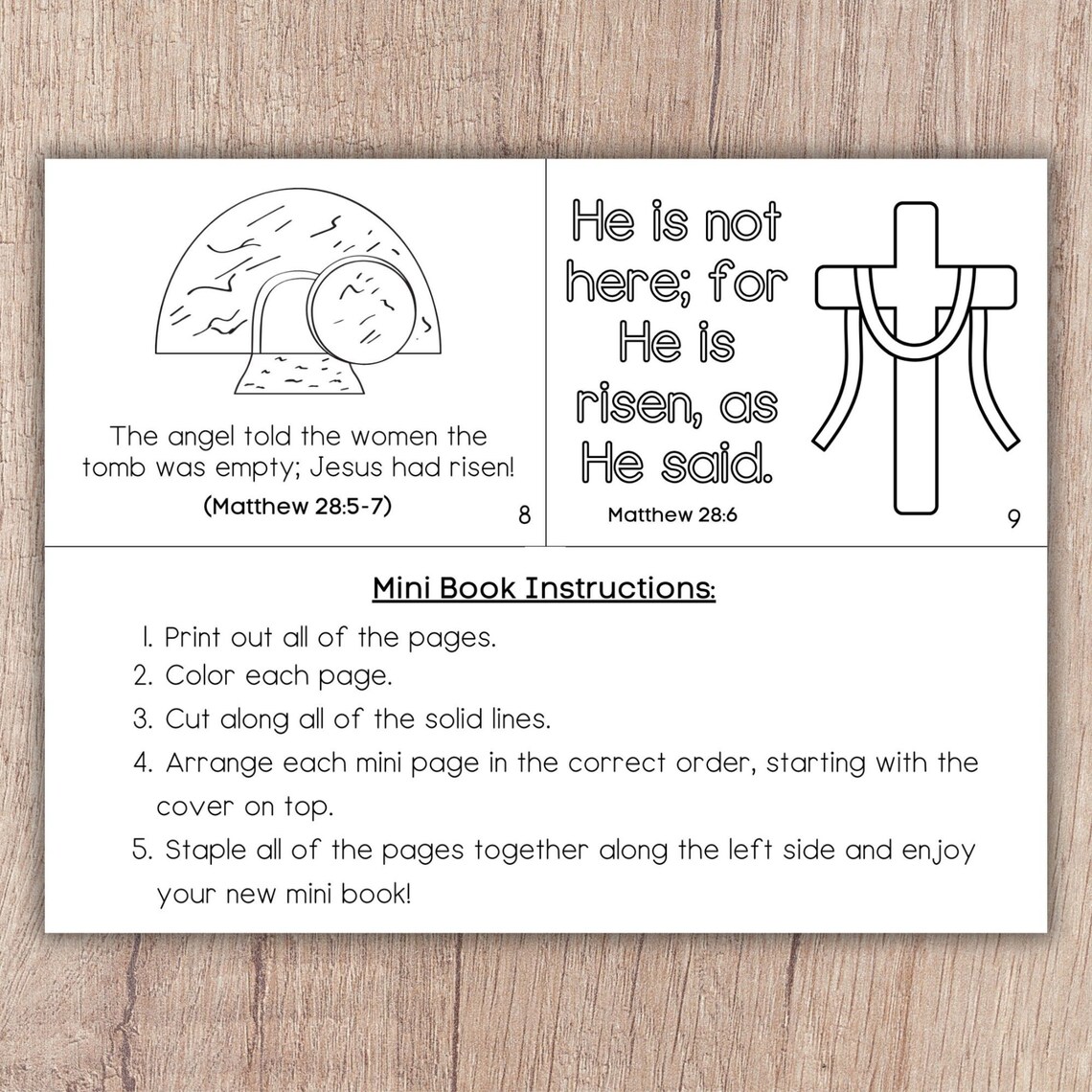 Easter Story Mini Book, Easter Story Coloring, Easter Activities, Holy ...