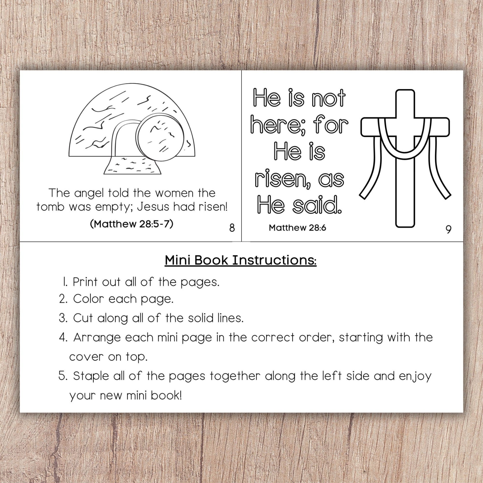 Easter Story Mini Book, Easter Story Coloring, Easter Activities, Holy ...