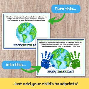 Earth Day Handprint Craft, Handprint Art, Earth Day Fingerprint Craft ...