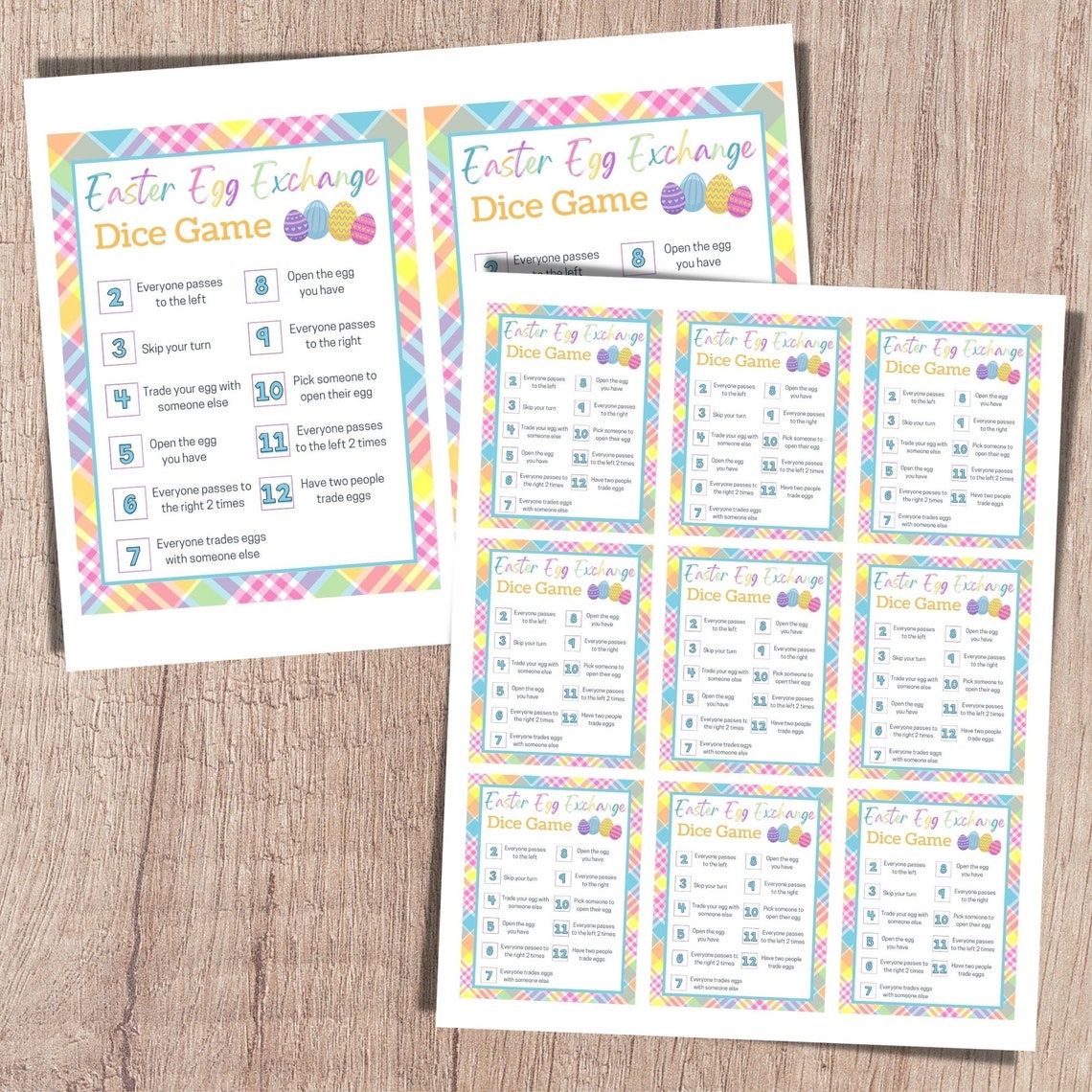 Easter Dice Game, Easter Egg Exchange Dice Game, Pass the Gift, Easter ...