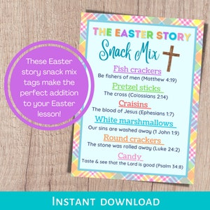 Easter Story Snack Mix Printable, Religious Easter Activities, Easter ...
