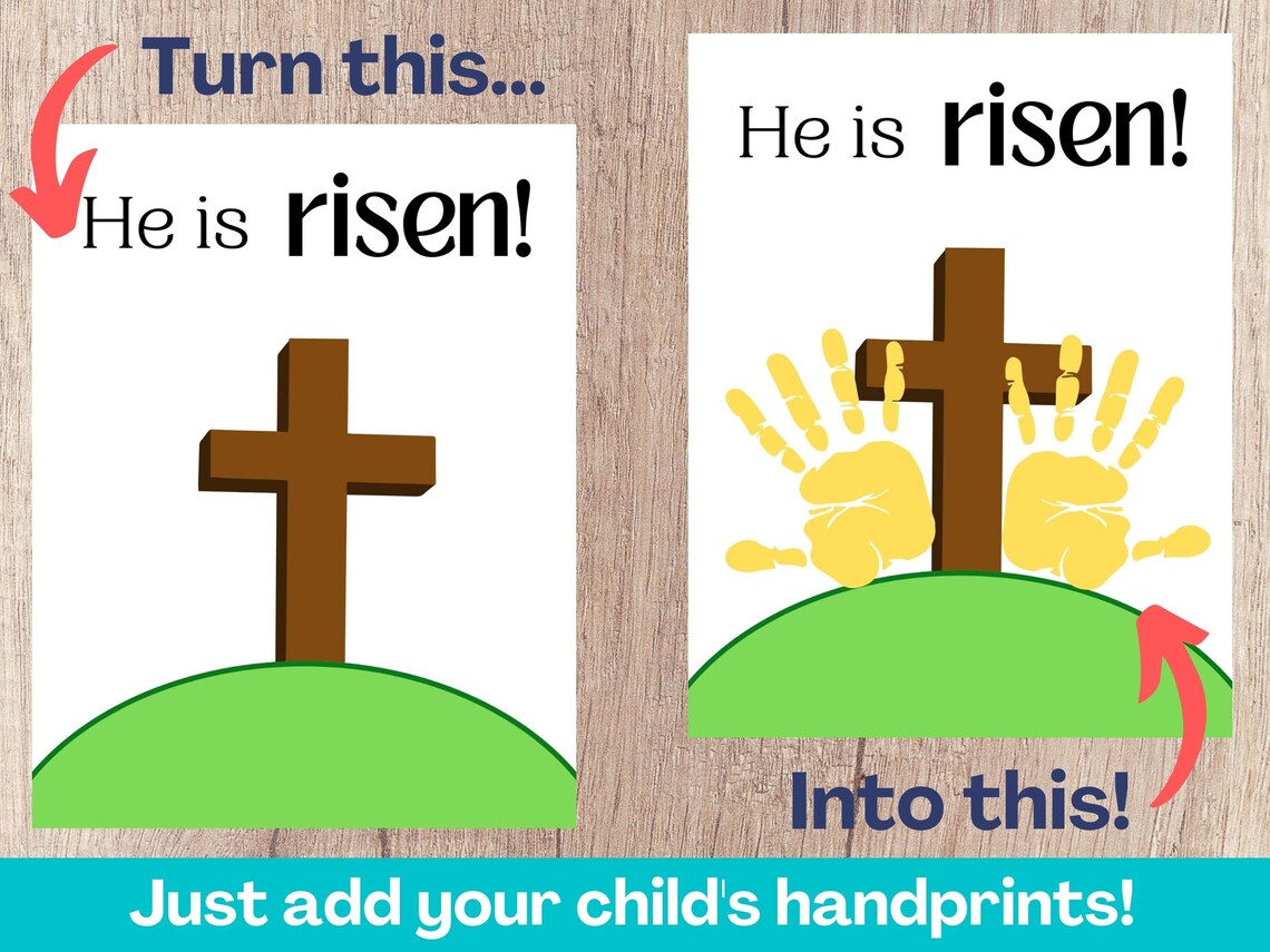Easter Handprint Craft Easter Bible Story Holy Week for - Etsy
