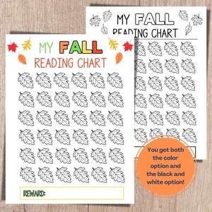 Fall Reading Chart Fall Reading Challenge Reading Log for - Etsy