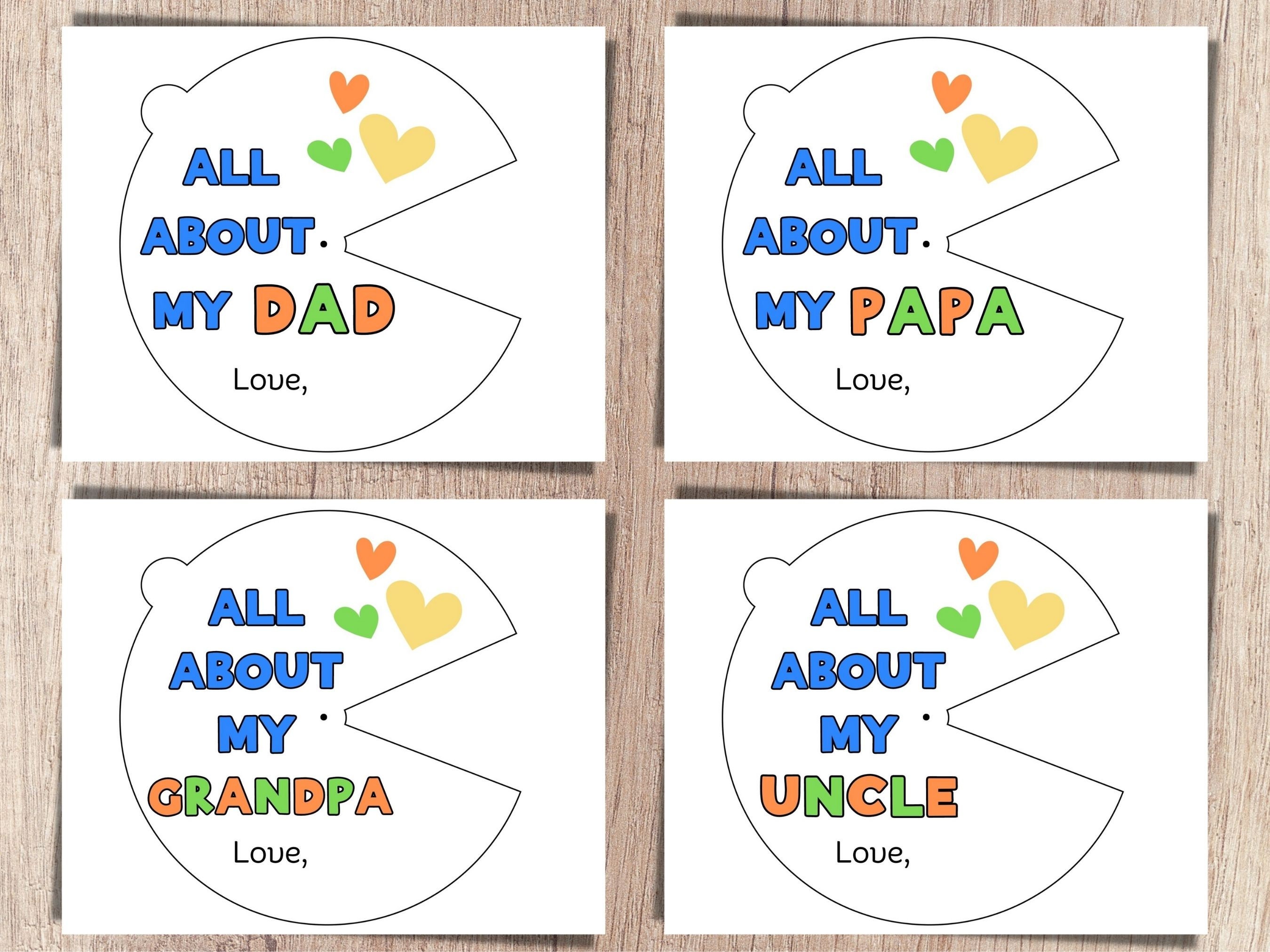 All About My Dad Coloring Wheel Fathers Day Printable Craft - Etsy