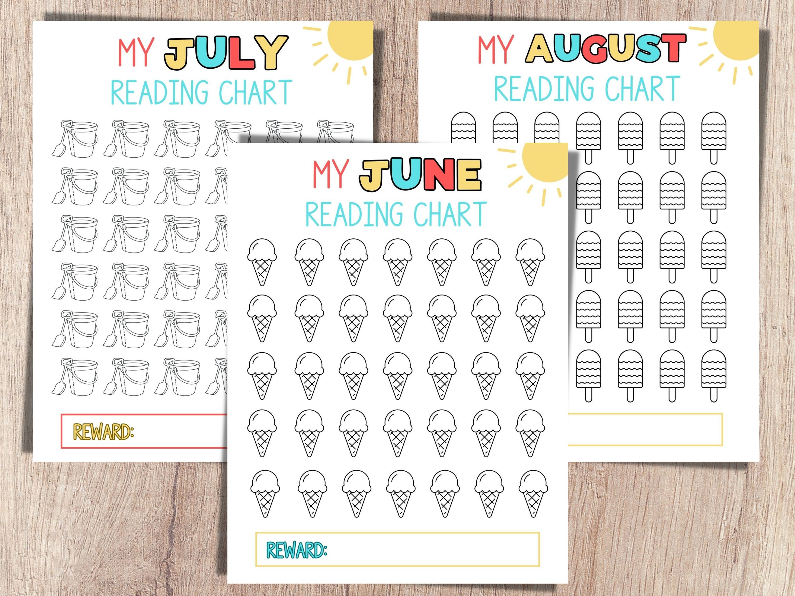 Summer Reading Chart, Summer Reading Challenge, Reading Log for Kids ...