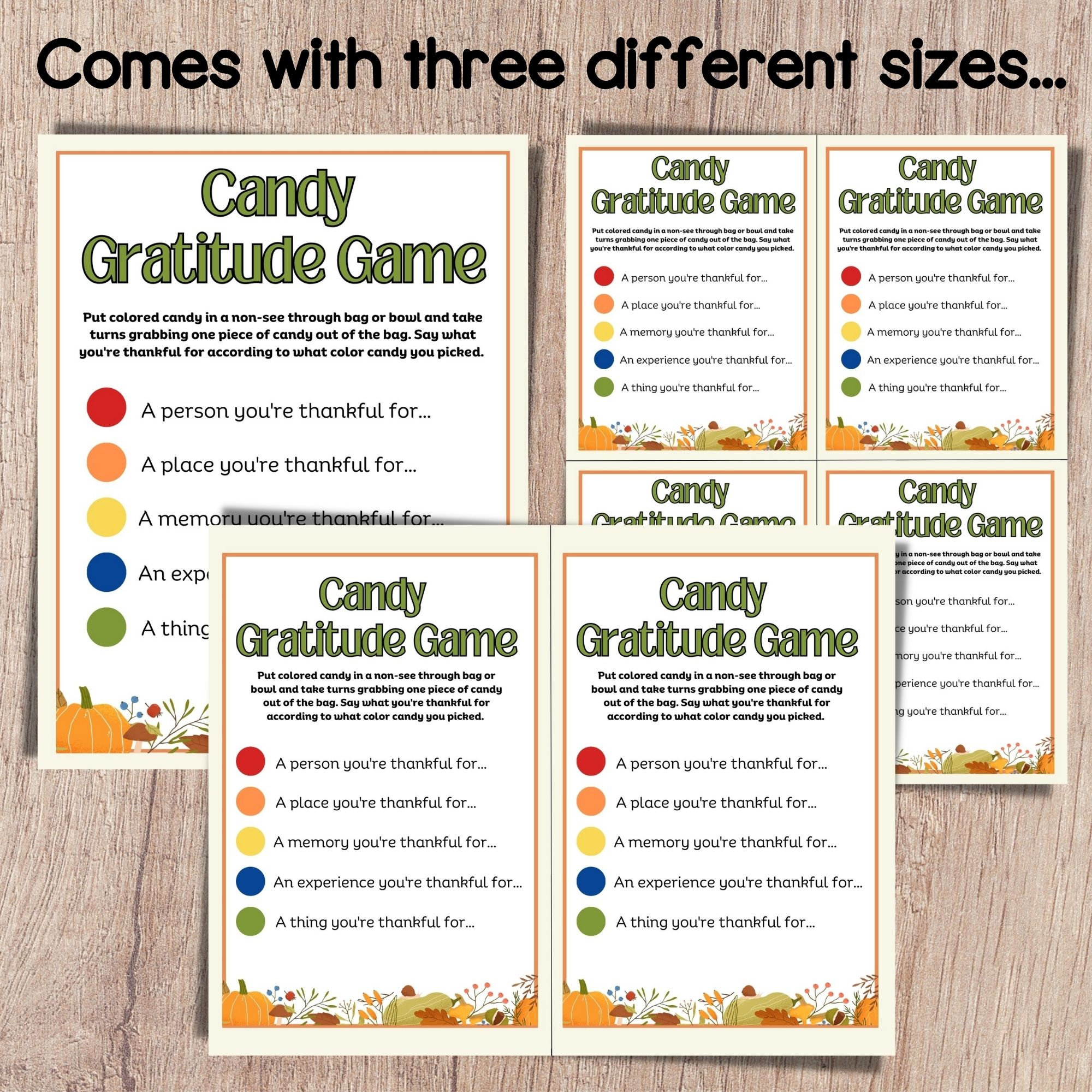 Thanksgiving Gratitude Game, Thankful Game, Candy Gratitude Game, Fall ...