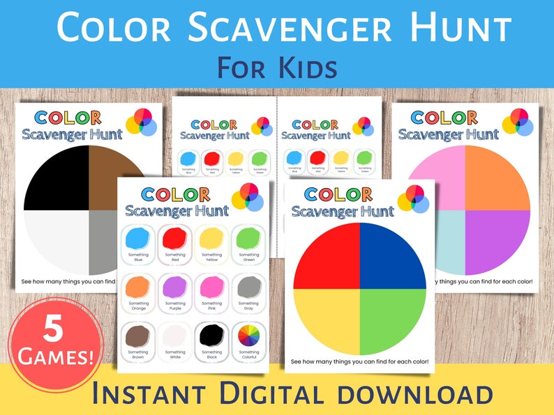 Color Scavenger Hunt for Kids Find the Colors Kids Printable - Etsy