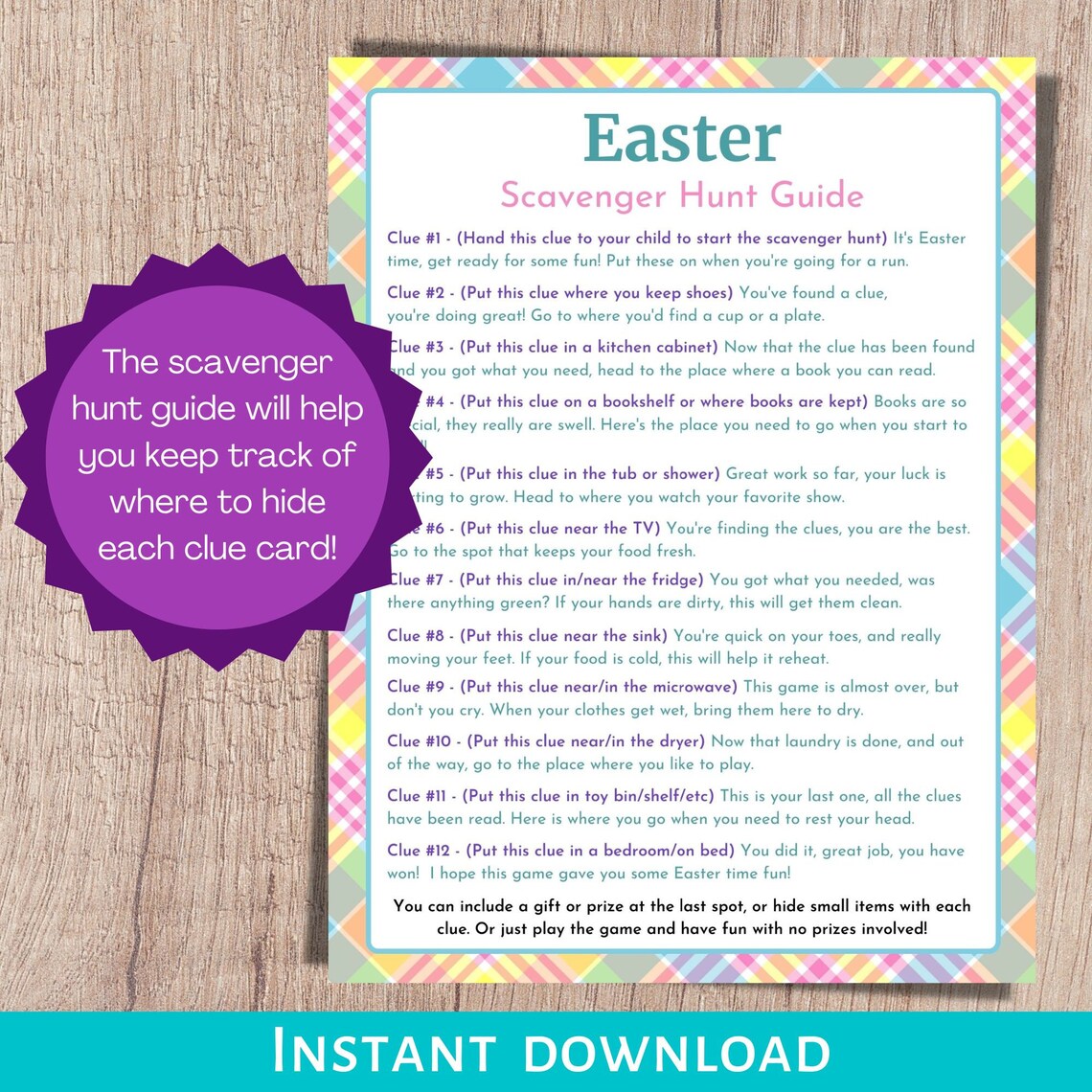 Easter Scavenger Hunt, Printable Easter Game, Indoor Scavenger Hunt ...