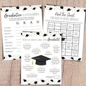 Graduation Games, Graduation Bundle, Printable Grad Game, Pass the Gift ...