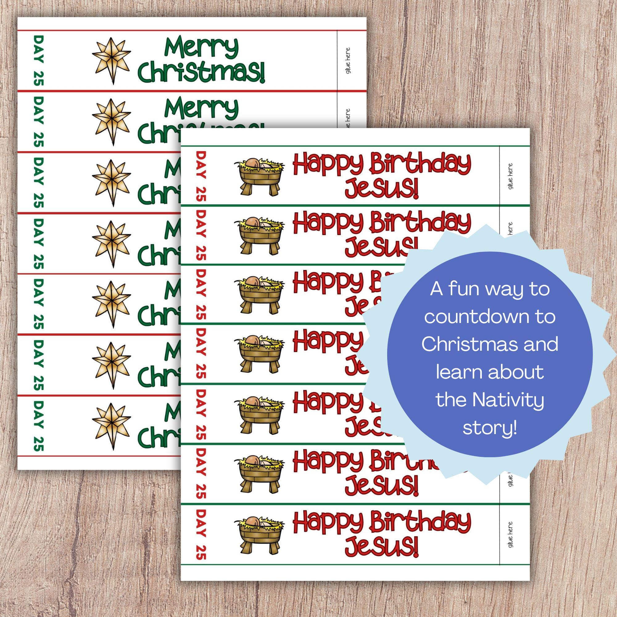 Paper Chain Advent Calendar, Nativity Printable, Classroom Advent ...