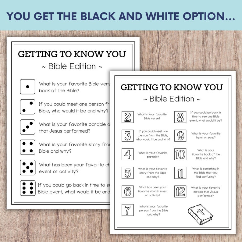 Get to Know You Dice Game, Icebreaker Game, Bible Games, Womens ...