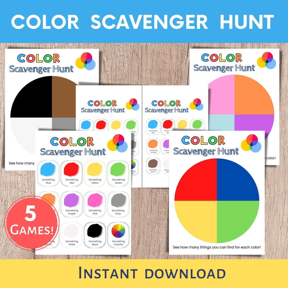 Color Scavenger Hunt for Kids, Find the Colors, Kids Printable Color ...