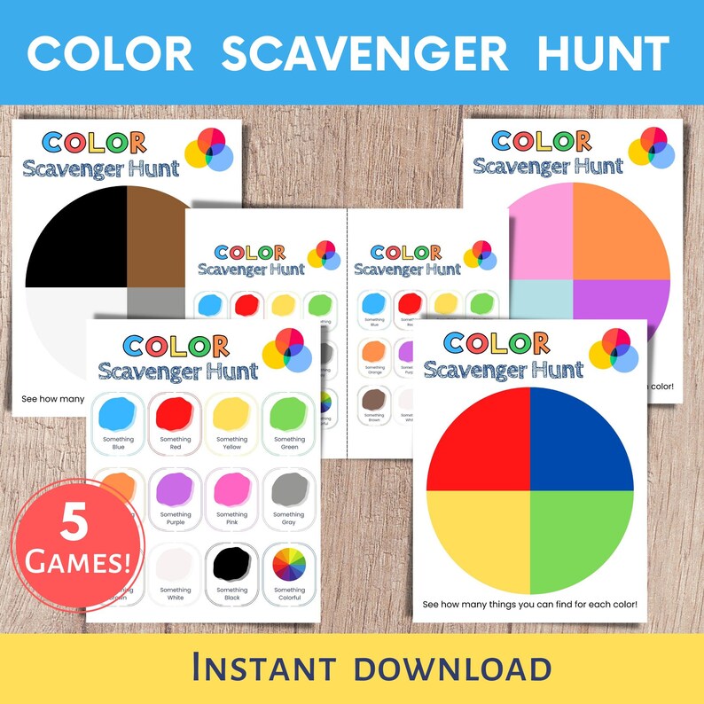 Color Scavenger Hunt for Kids, Find the Colors, Kids Printable Color ...