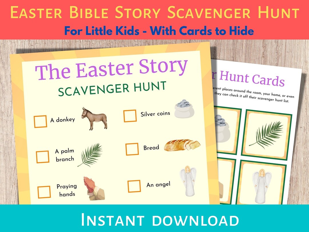 Easter Scavenger Hunt Easter Bible Games Scavenger Hunt for - Etsy
