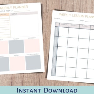 Lesson Plan Template, Homeschool Teacher Planner, Lesson Planner ...