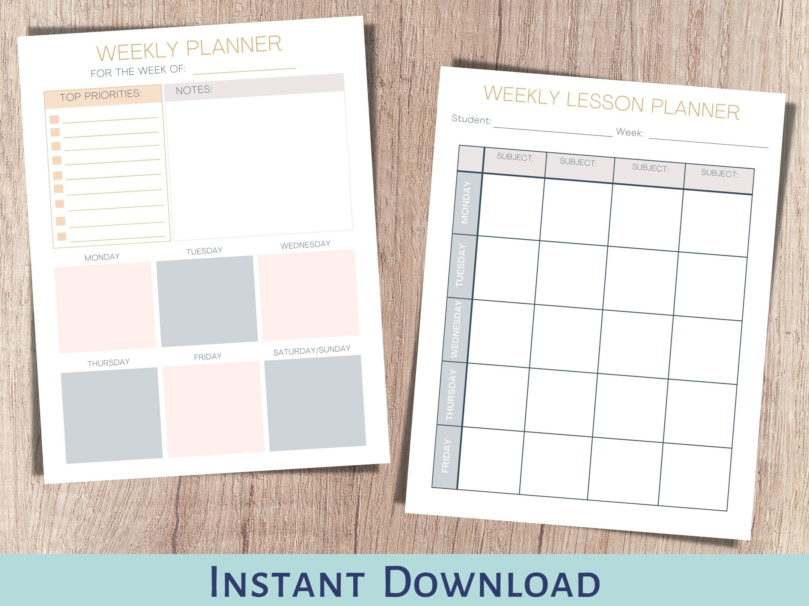 Lesson Plan Template, Homeschool Teacher Planner, Lesson Planner ...