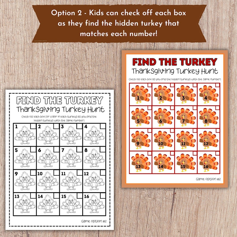 Thanksgiving Scavenger Hunt, Turkey Game, Thanksgiving Turkey Treasure ...