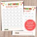 Fall Reading Chart, Fall Reading Challenge, Reading Log for Kids ...