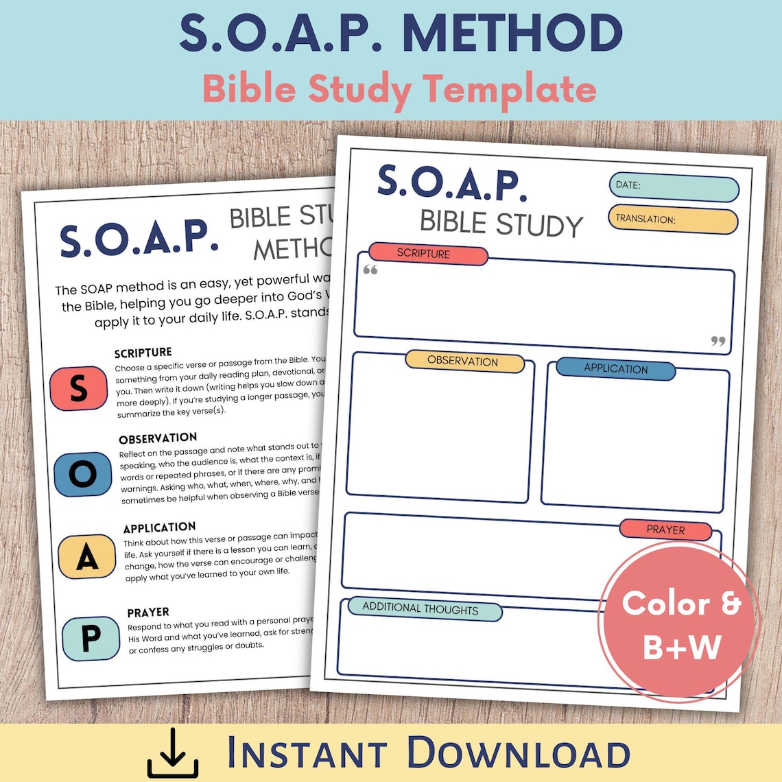 Bible SOAP Notes, Bible Study Journal, SOAP Method Bible Study, Soap ...