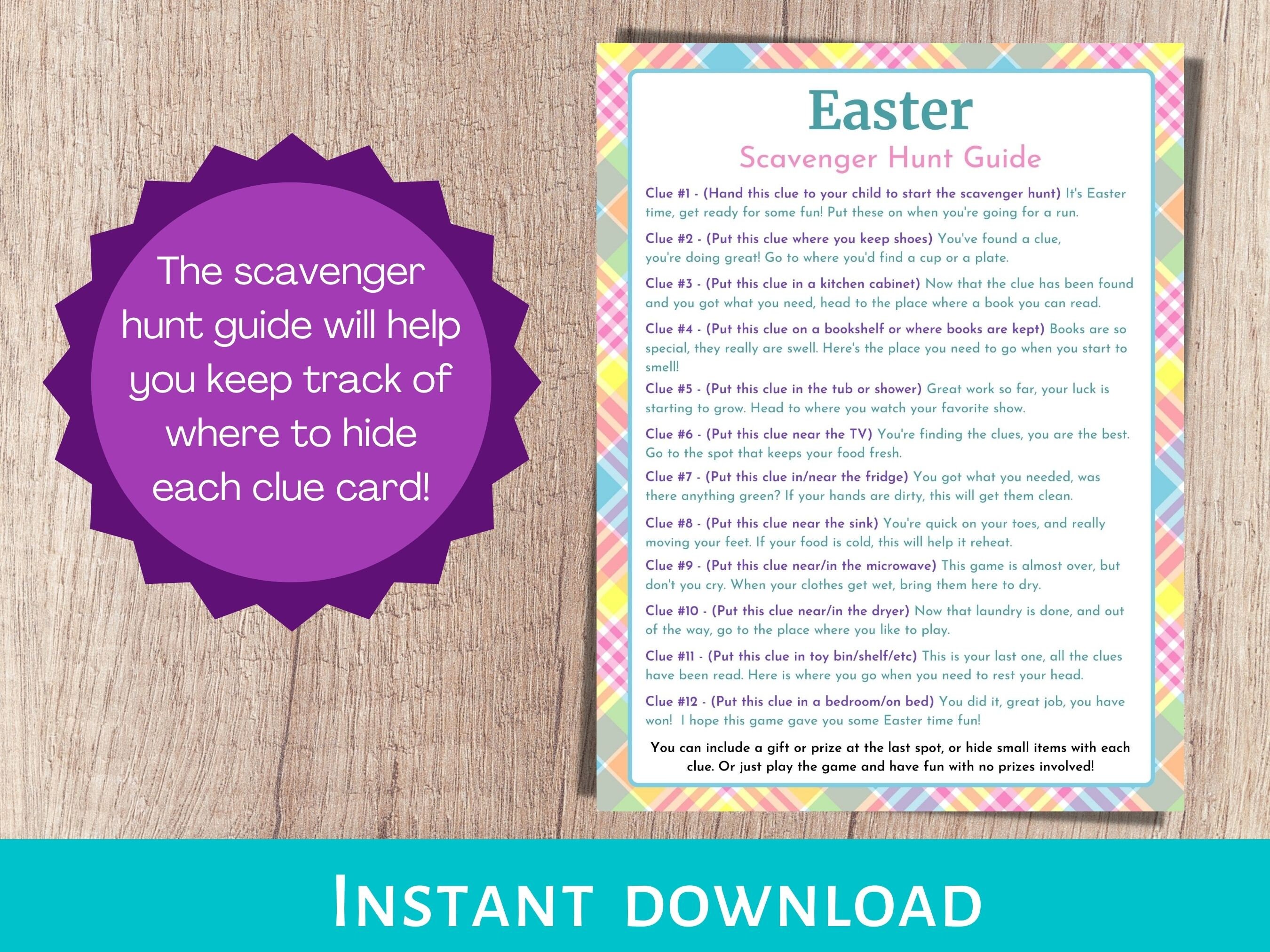 Easter Scavenger Hunt Printable Easter Game Indoor Scavenger - Etsy