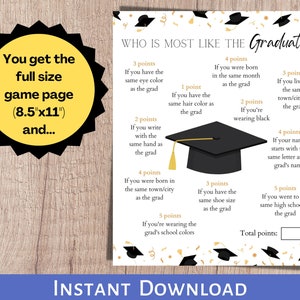 Graduation Games Printable, Graduation Party Games, Class of 2023, Who ...