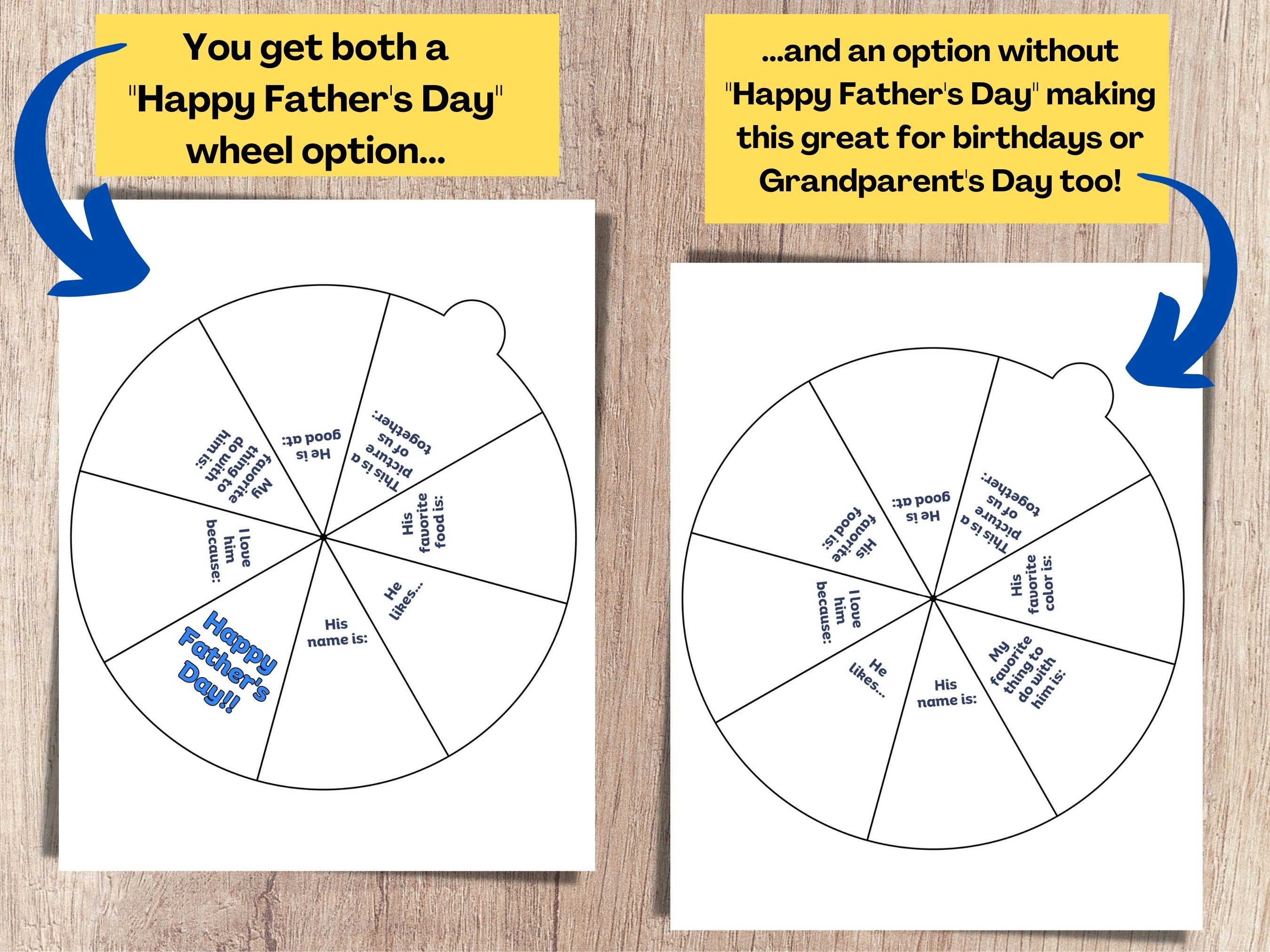 All About My Dad Coloring Wheel Fathers Day Printable Craft - Etsy