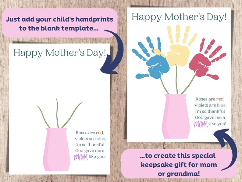Mothers Day Handprint Printable Religious Poem Handprint - Etsy
