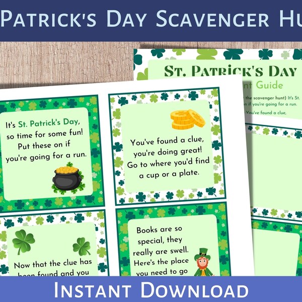 St Patricks Day Scavenger Hunt - Etsy