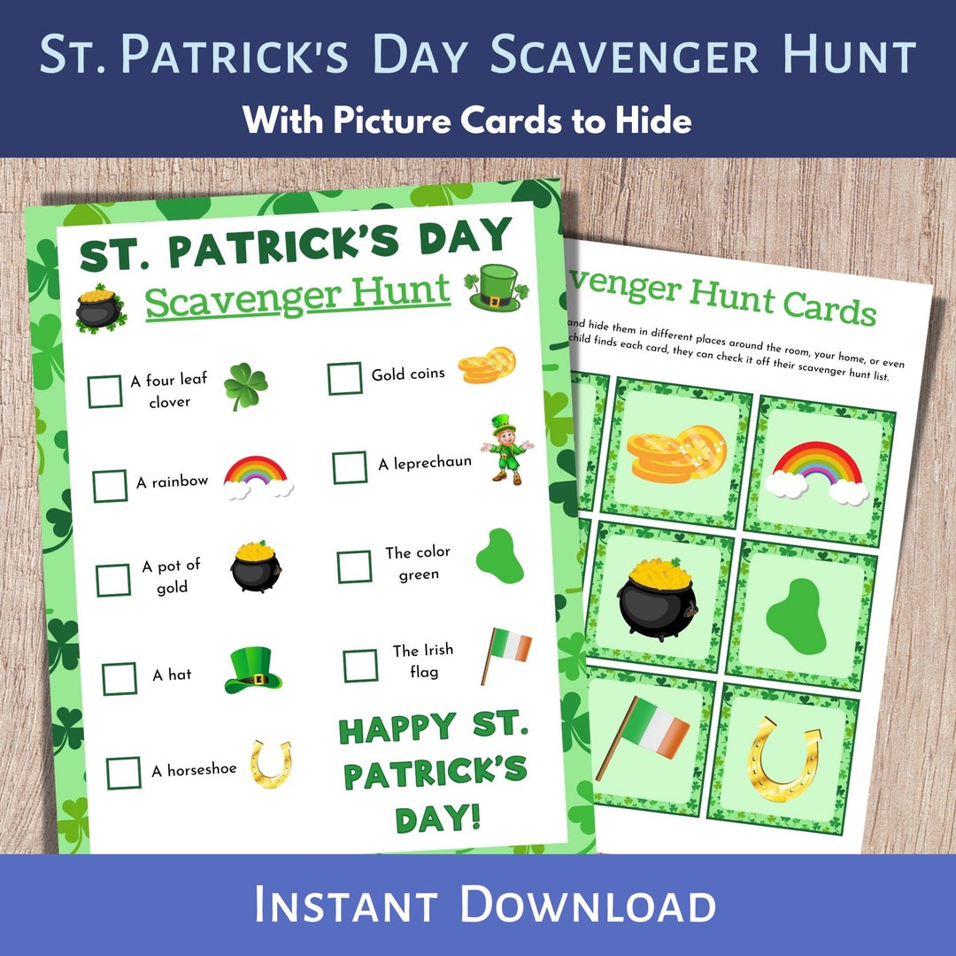 St. Patrick's Day Scavenger Hunt for Little Kids, Treasure Hunt ...