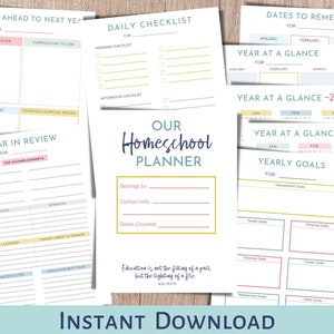 Homeschool Planner, Academic Planner, Printable Homeschool Planner ...