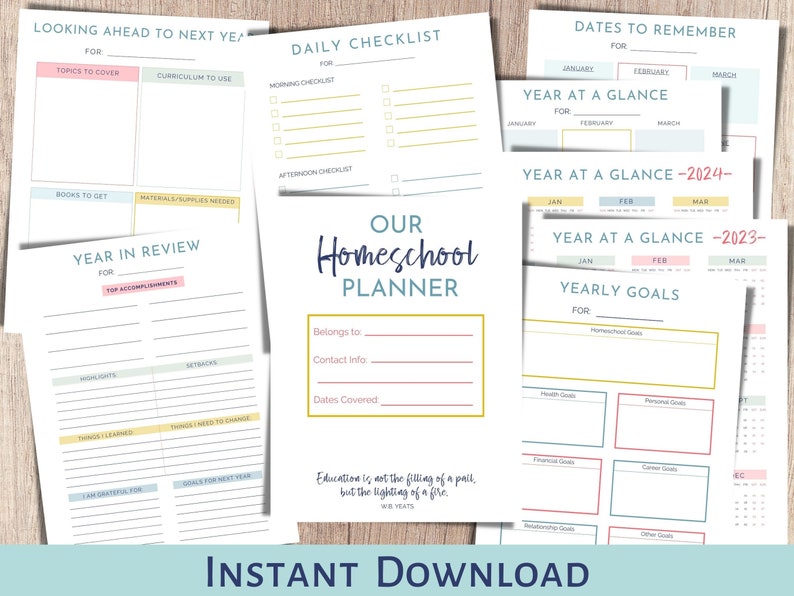 Homeschool Planner Academic Planner Printable Homeschool - Etsy